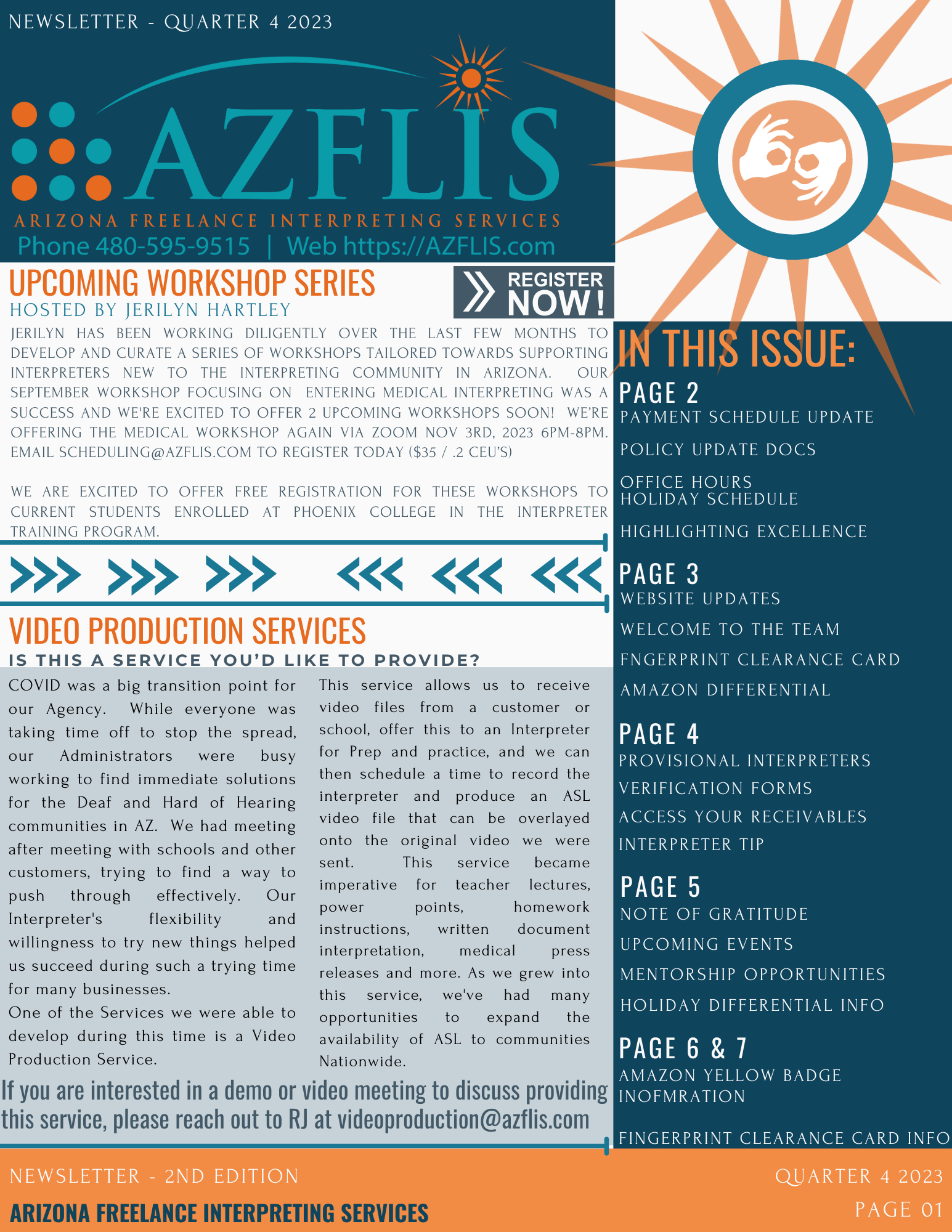 AZFLIS Quarterly Newsletter Q4 2023 | Arizona Freelance Interpreting ...